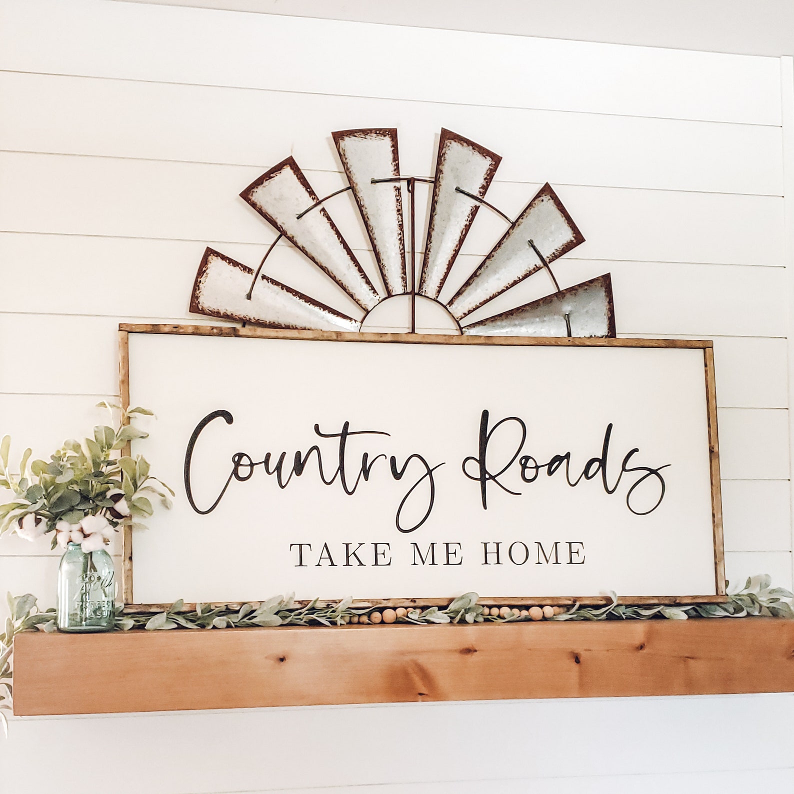 Country Roads Take Me Home Sign Framed Wood Sign Family Room | Etsy