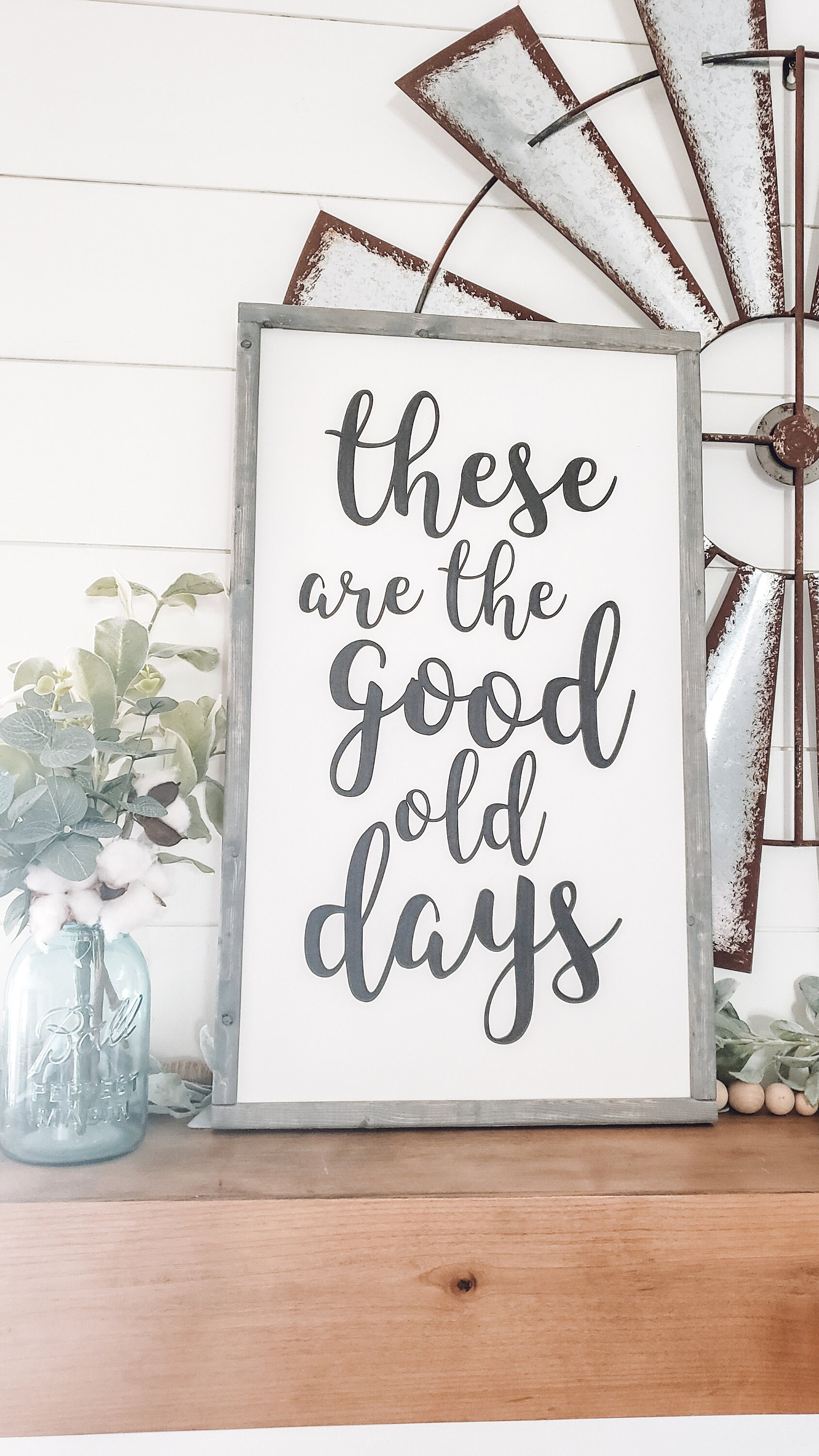 These Are The Good Old Days Sign Framed Wood Sign Family | Etsy