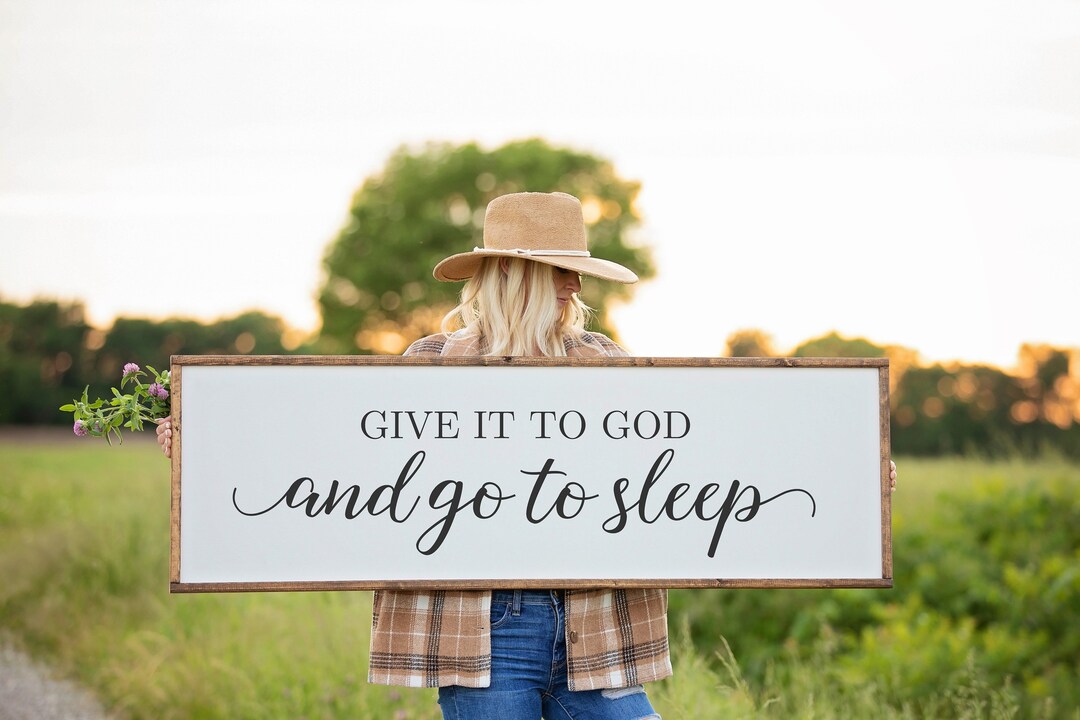 Give It to God and Go to Sleep Sign, Master Bedroom Wood Sign, Bedroom ...