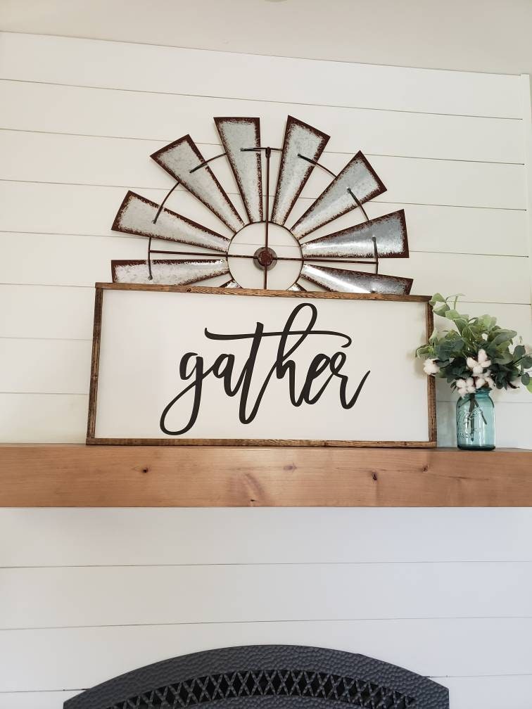 Large Gather Sign Wood Sign Gather Sign Farmhouse Sign | Etsy