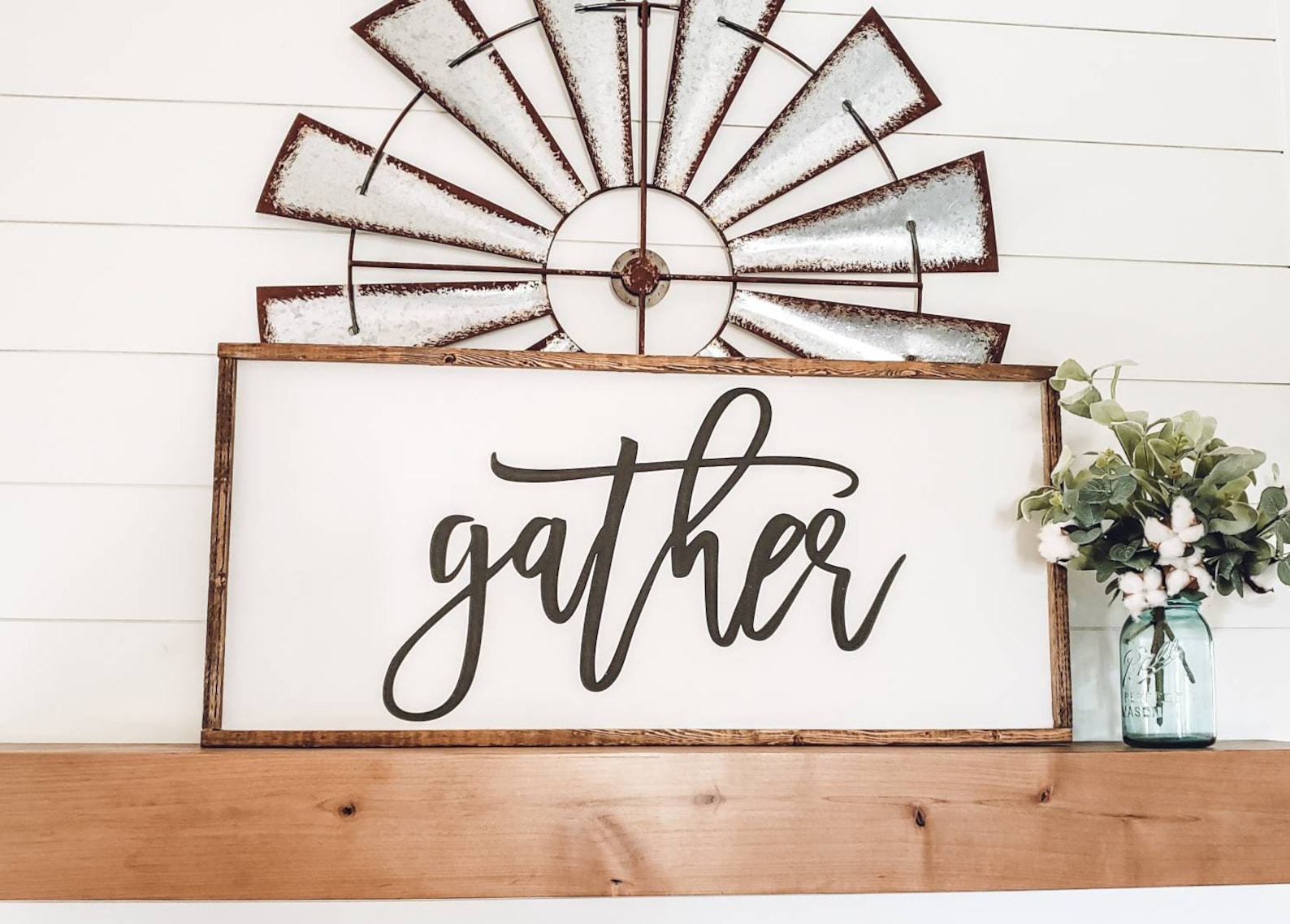 Large Gather Sign Wood Sign Gather Sign Farmhouse Sign | Etsy