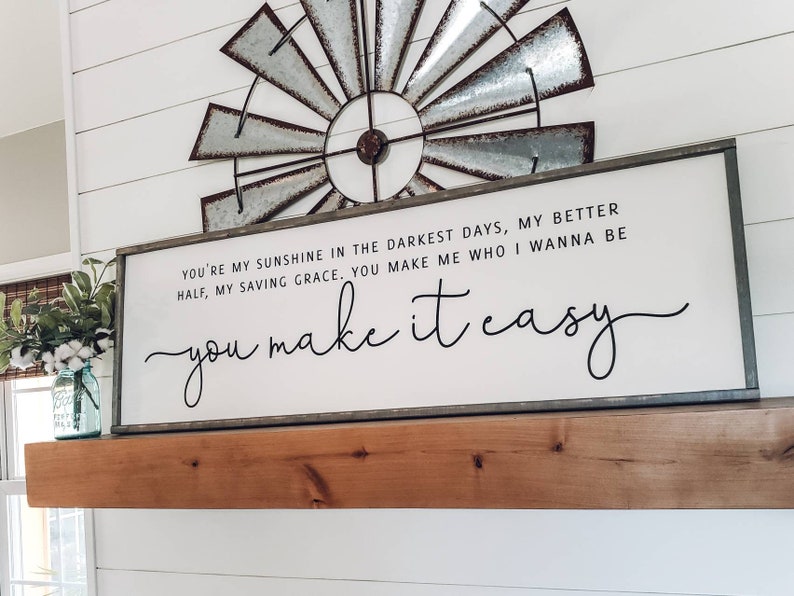 You Make It Easy Wood Sign Master Bedroom Sign Above Bed - Etsy