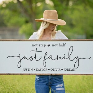 Not Step Not Half Wood Sign, Just Family Framed Sign, Blended Family ...