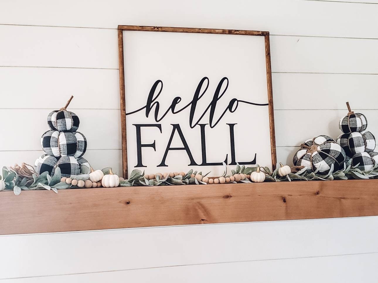 Hello Fall Sign Wood Sign Fall Sign Hello Fall Fall Decor | Etsy