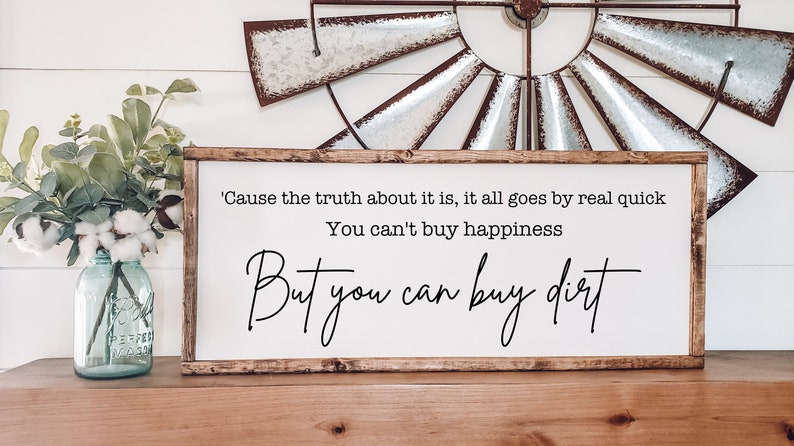 Buy Dirt Sign Above Bed Sign Country Music Lyrics Wood - Etsy