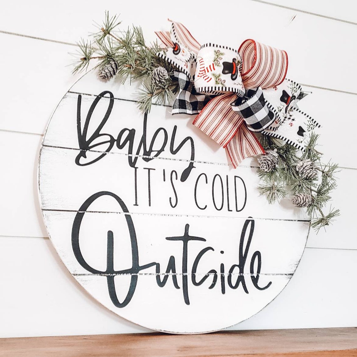 Baby It's Cold Outside Wreath Winter Door Hanger | Etsy