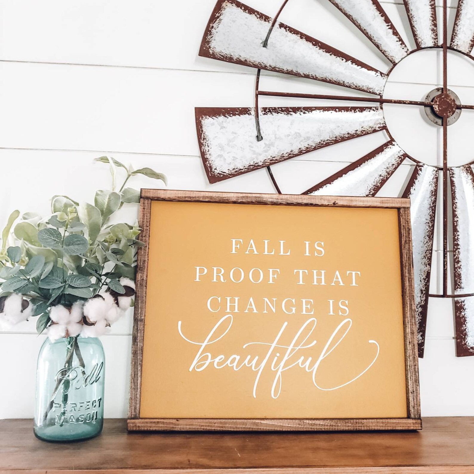 Fall is Proof That Change is Beautiful Wood Sign Autumn - Etsy