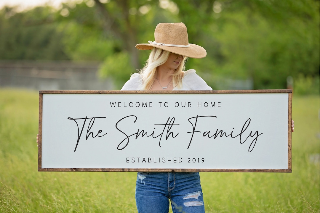 Welcome to Our Home Sign, Last Name Sign, Family Established Sign ...