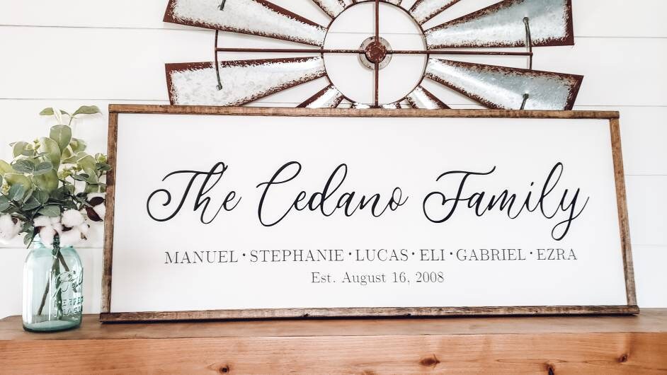 Last Name Sign Family Established Sign Family Name Sign | Etsy