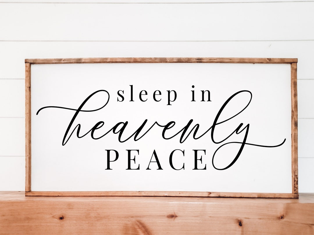 Sleep in Heavenly Peace Sign, Christmas Sign, Wood Sign, Above the Bed ...