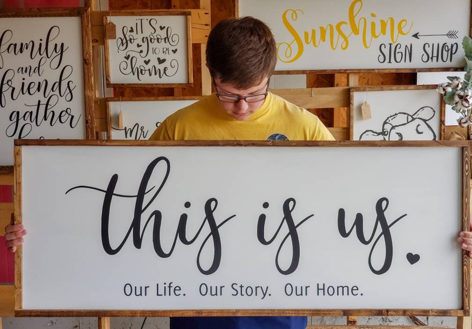 This is Us Sign, Our Life Our Story Our Home, Framed Wood Sign ...