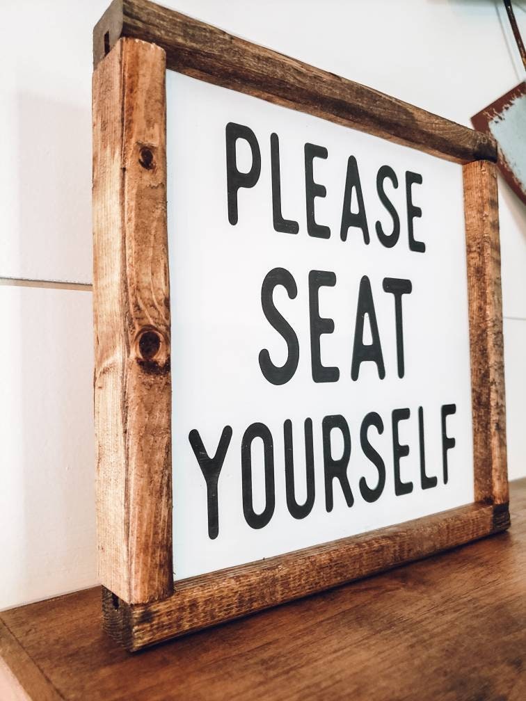 Bathroom Sign Please Seat Yourself Sign Funny Sign Funny | Etsy