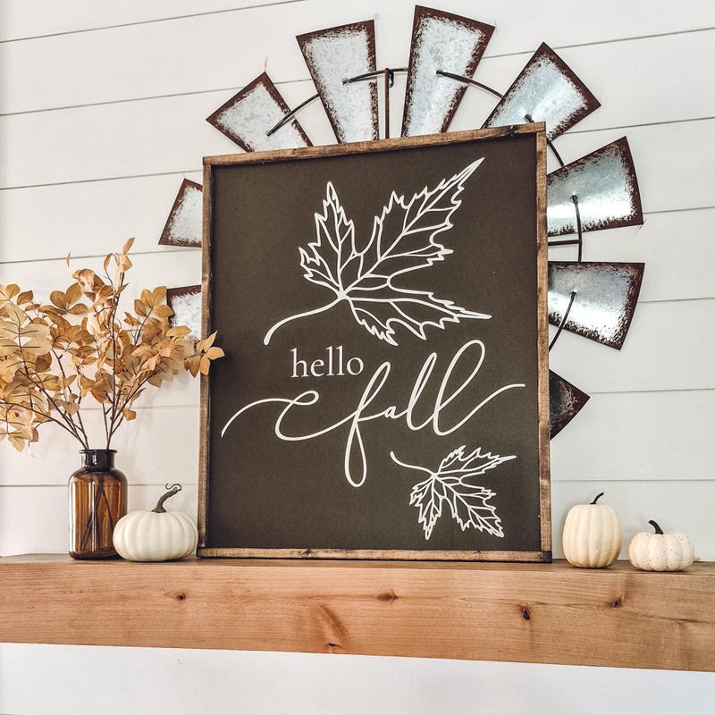 Hello Fall Mantel Signs - Etsy