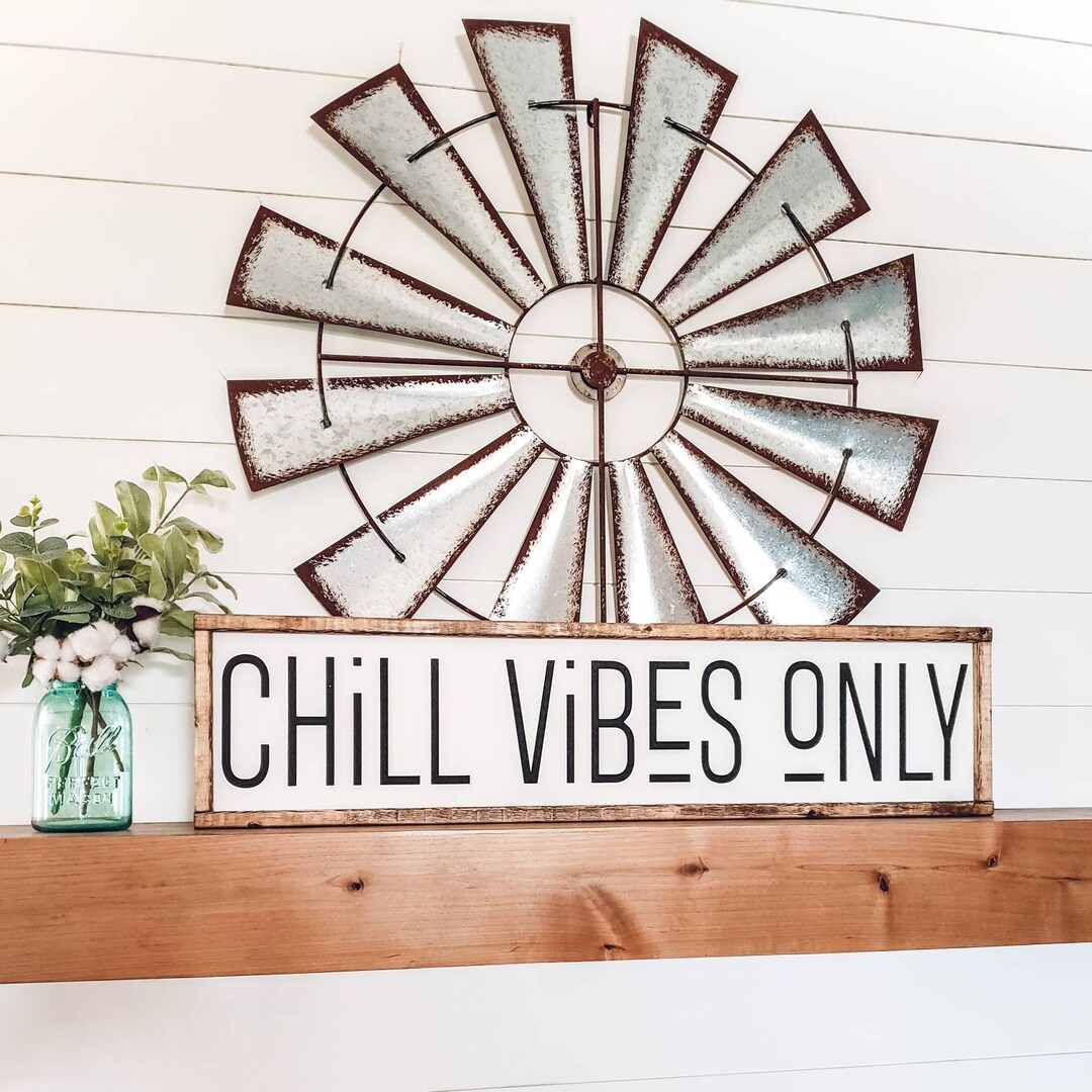 Chill Vibes Only Wood Sign, Framed Wooden Signs, Porch Sign, Patio Sign ...