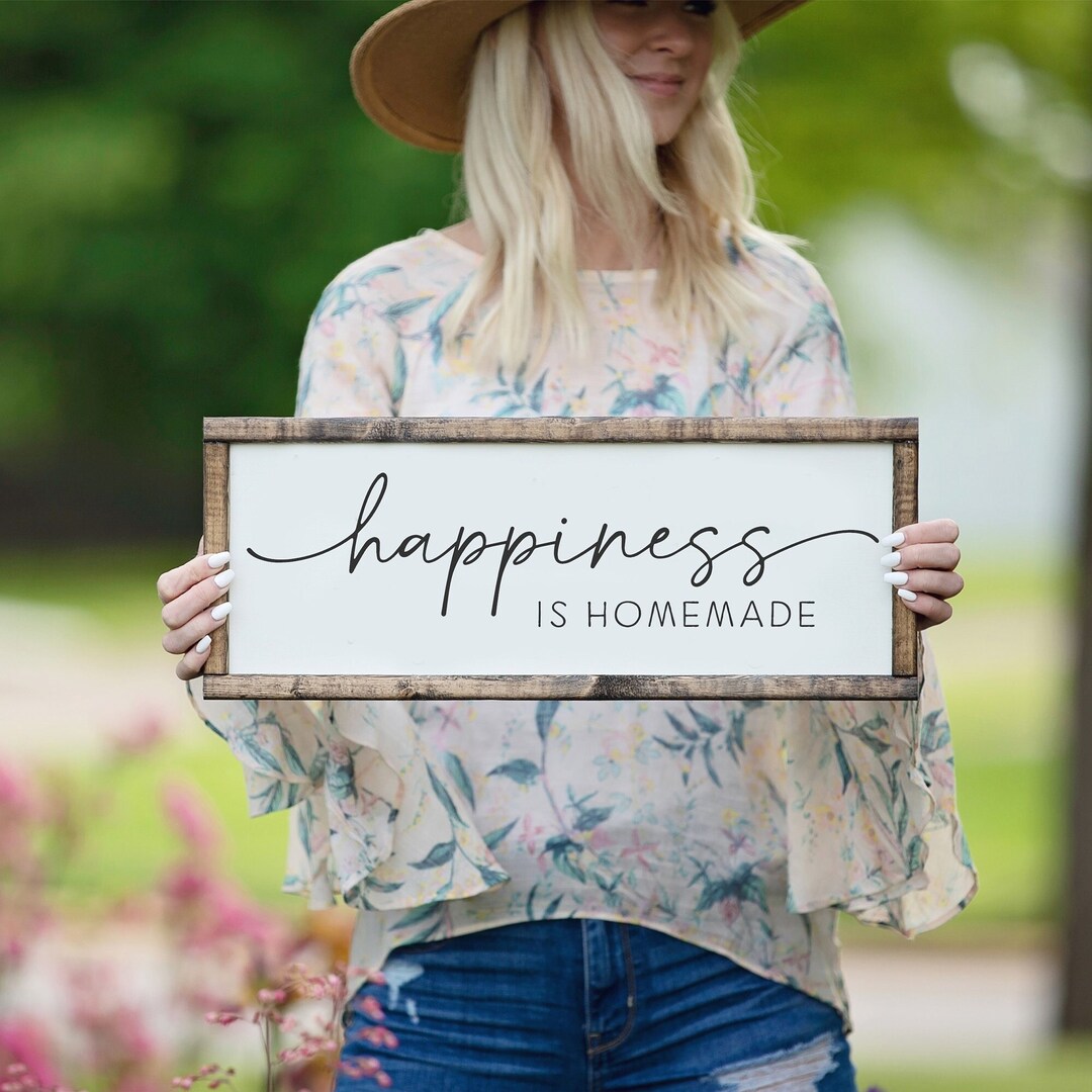 Happiness is Homemade Sign, Kitchen Wall Art, Dining Room Wall Decor ...