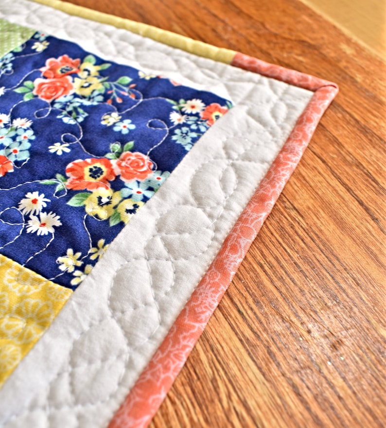 Colorful Summer Table Runner Kitchen Floral Decor Quilted | Etsy