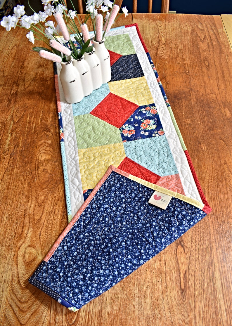 Colorful Summer Table Runner Kitchen Floral Decor Quilted | Etsy