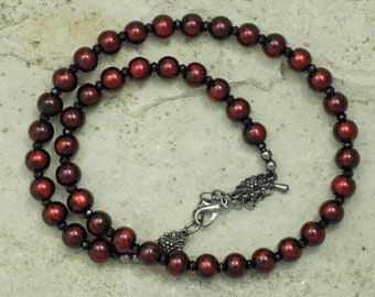 Deep Red Necklace | Etsy