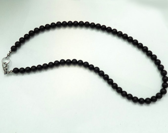 Black Rope Necklace 316L Stainless Steel Black Necklace Rope Chain ...