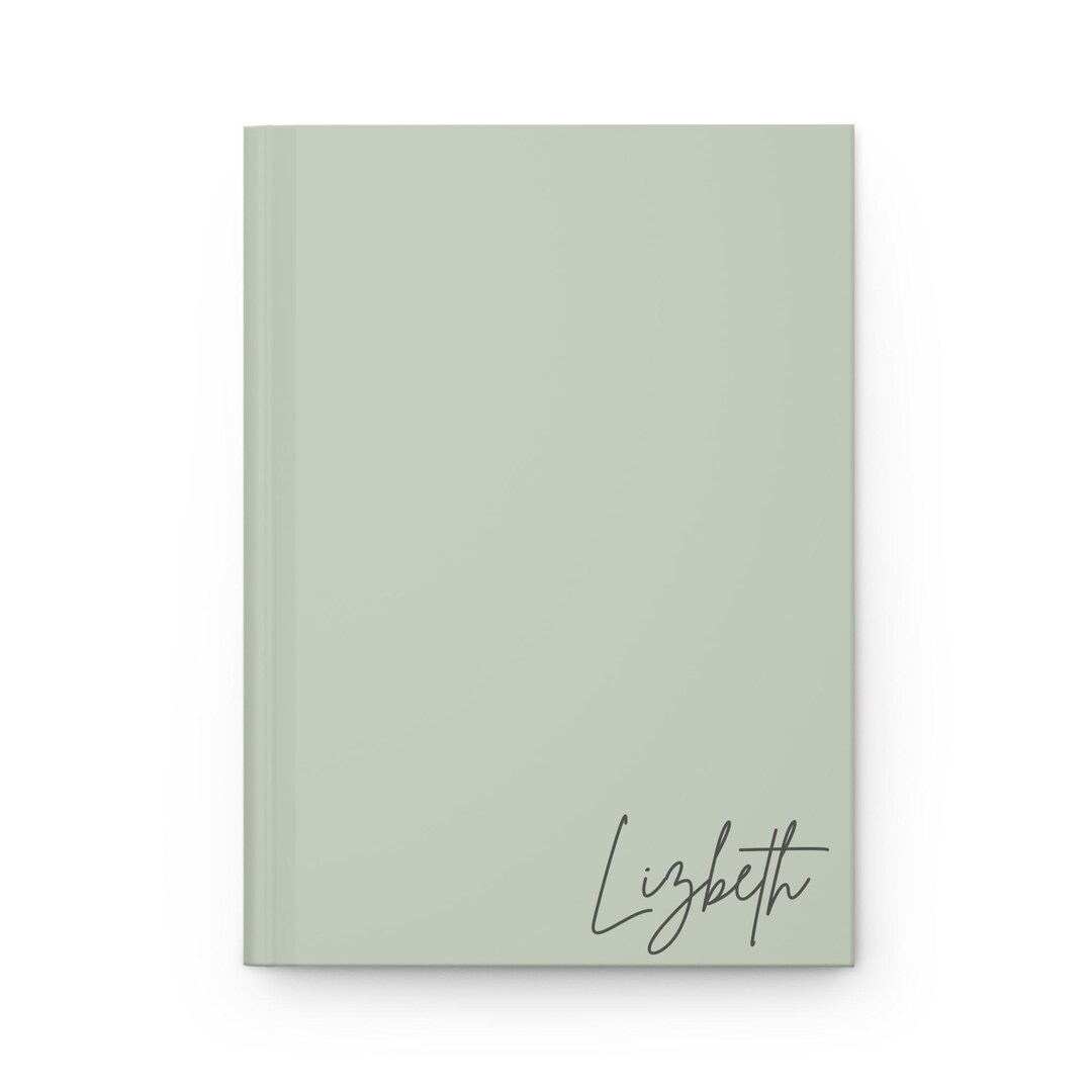 Personalized Sage Green Hardcover Journal Matte, Unisex Gift Notebook ...