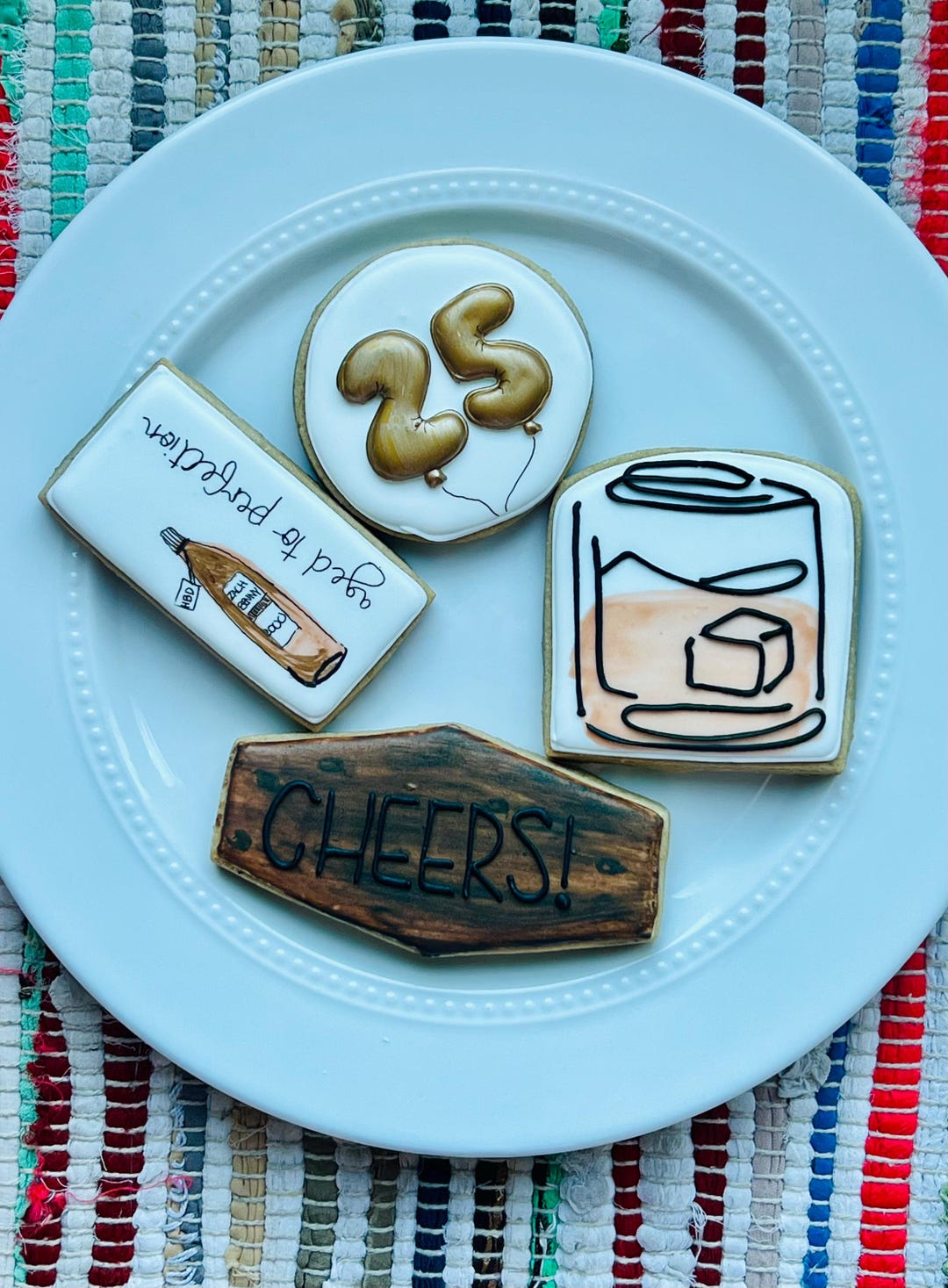 Birthday Party- “aged to Perfection” Themed Decorated Sugar Cookie ...