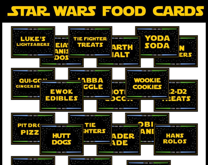 Star Wars EDITABLE Food Tent Instant Download - Etsy
