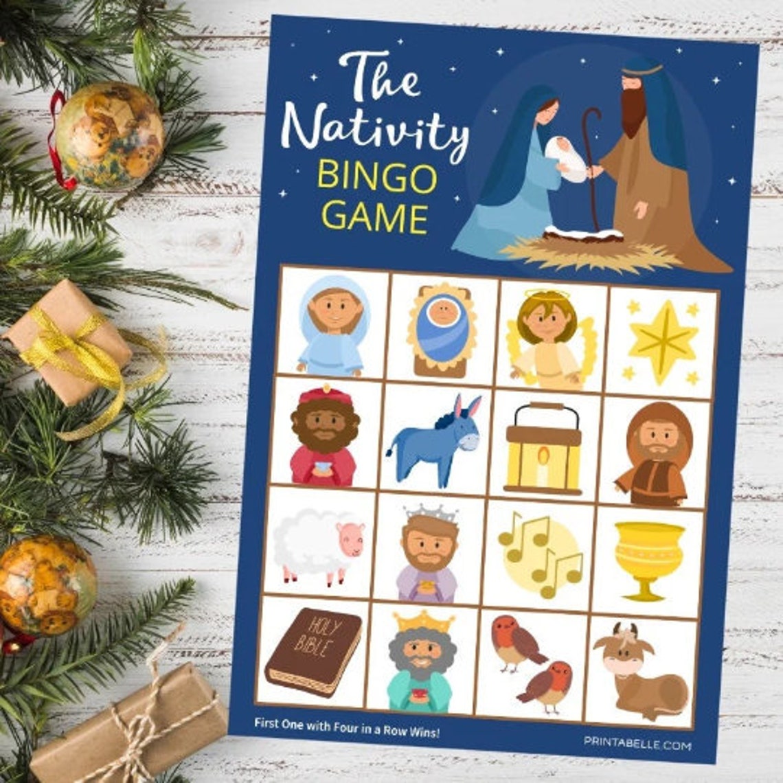Cute Nativity Bingo Game INSTANT DOWNLOAD 10 Cards Included Calling ...