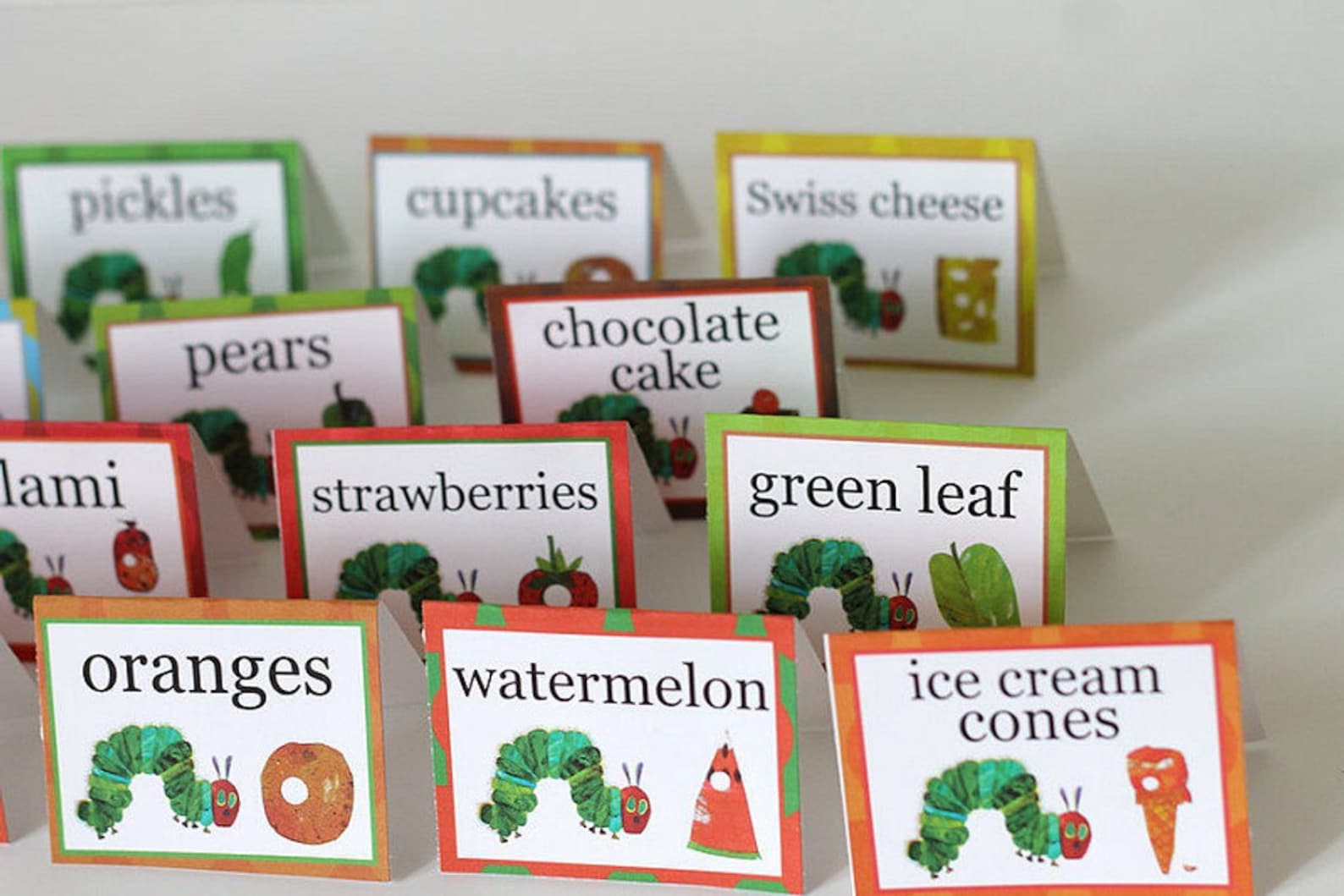 Very Hungry Caterpillar 16 Printable Party Food Cards Free - Etsy