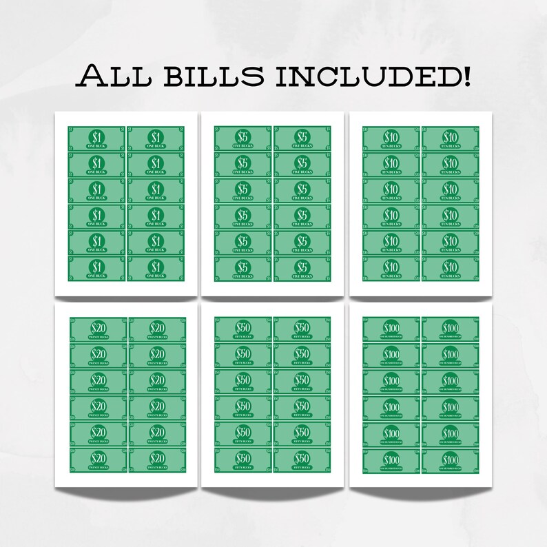 Play Money Printable Reward Bucks for Kids Classroom Homeschool Pretend ...