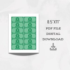 Play Money Printable Reward Bucks for Kids Classroom Homeschool Pretend ...