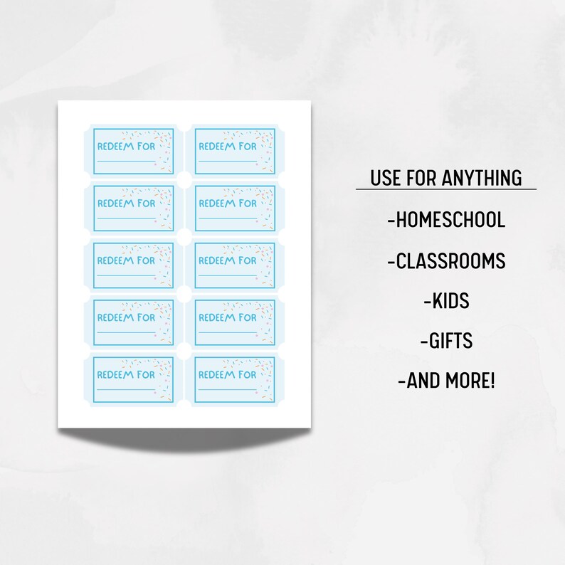 Coupon Book Printable Blank Card Tickets Sheet Gift Voucher PDF Instant ...