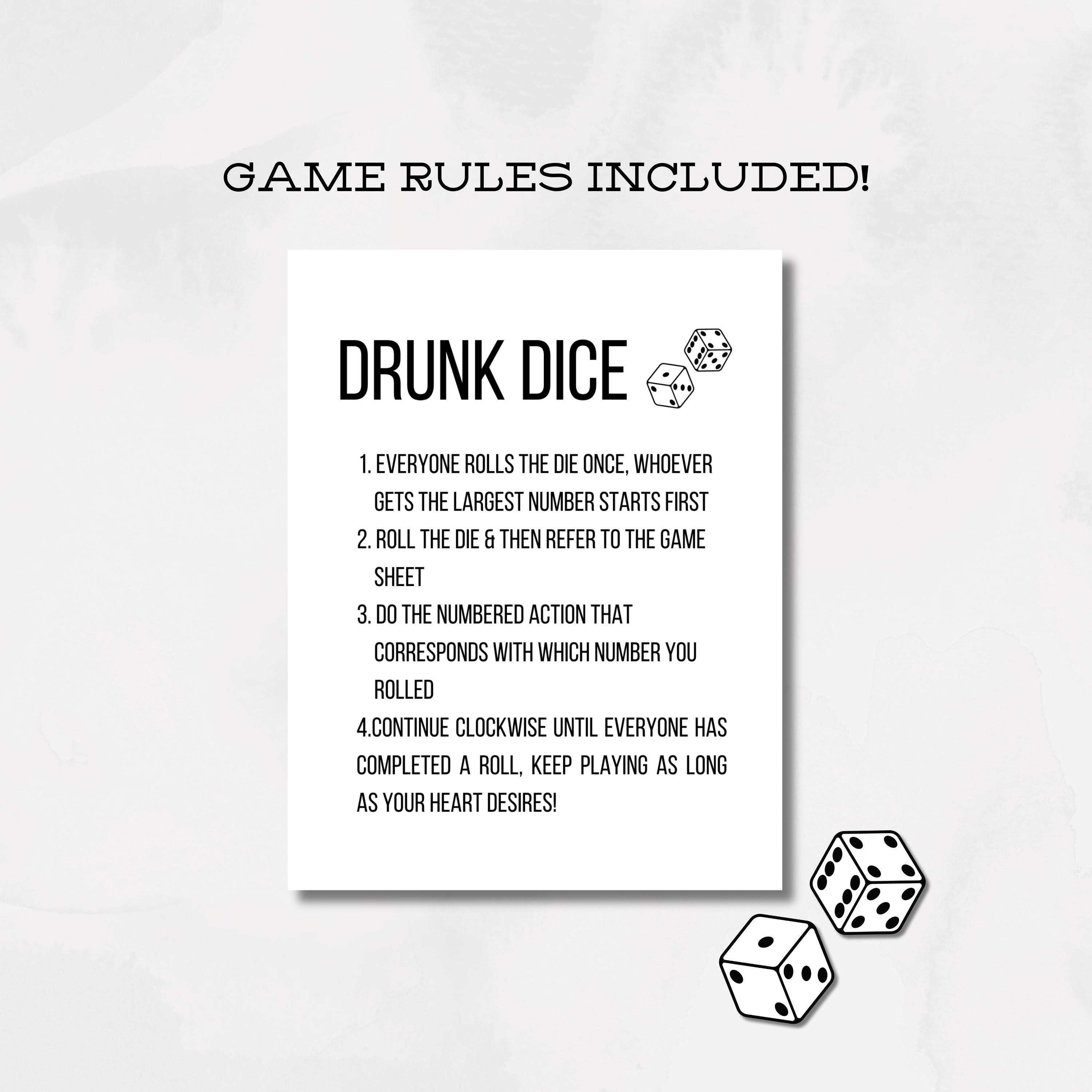 Drunk Dice Left Right Drink Fun & Easy at Home Adult Drinking Game SVG ...