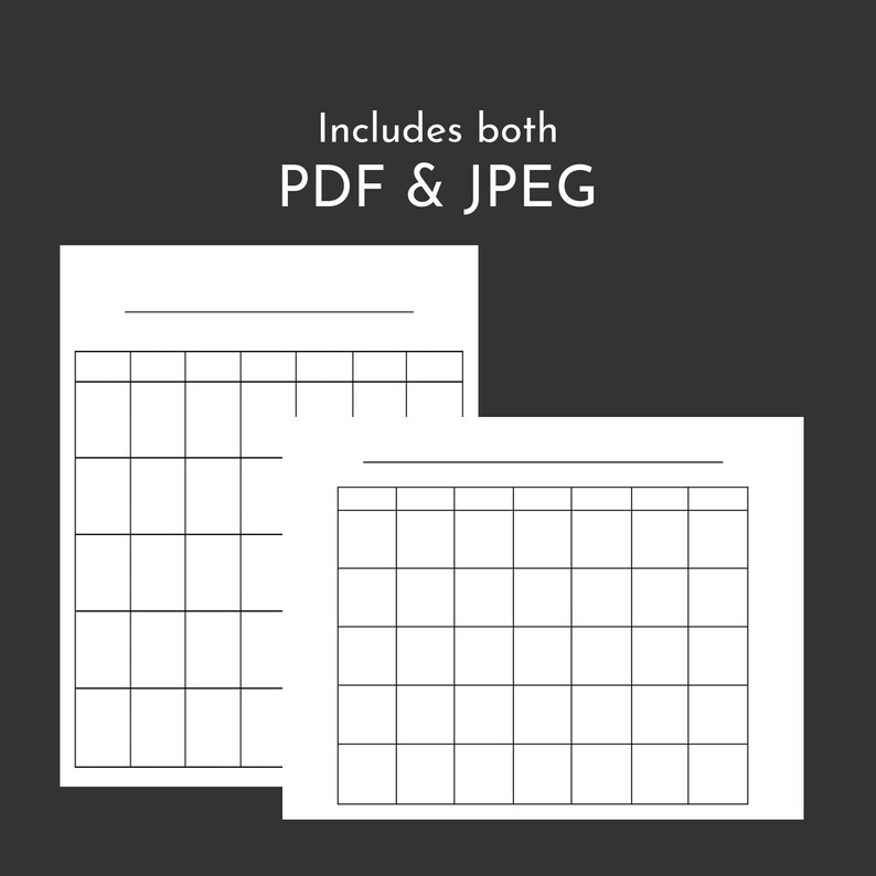 8.5 X 11 Inch Blank Instant Download Printable Calendar Desk - Etsy