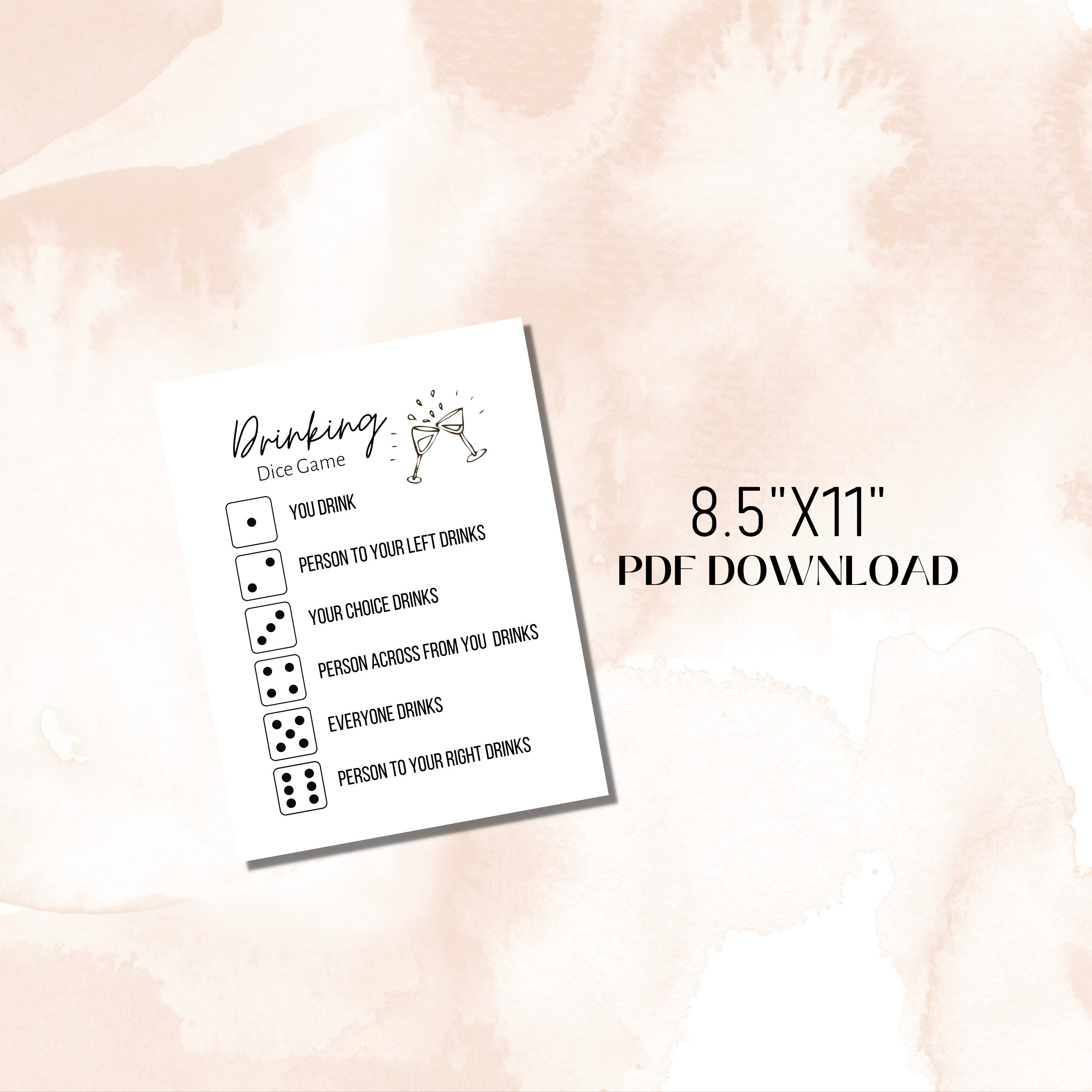 Left Right Drink Date Night Game Instant Download | Printable ...