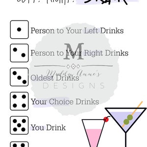 Left Right Drink Fun & Easy at Home Adult Drinking Game | Downloadable ...