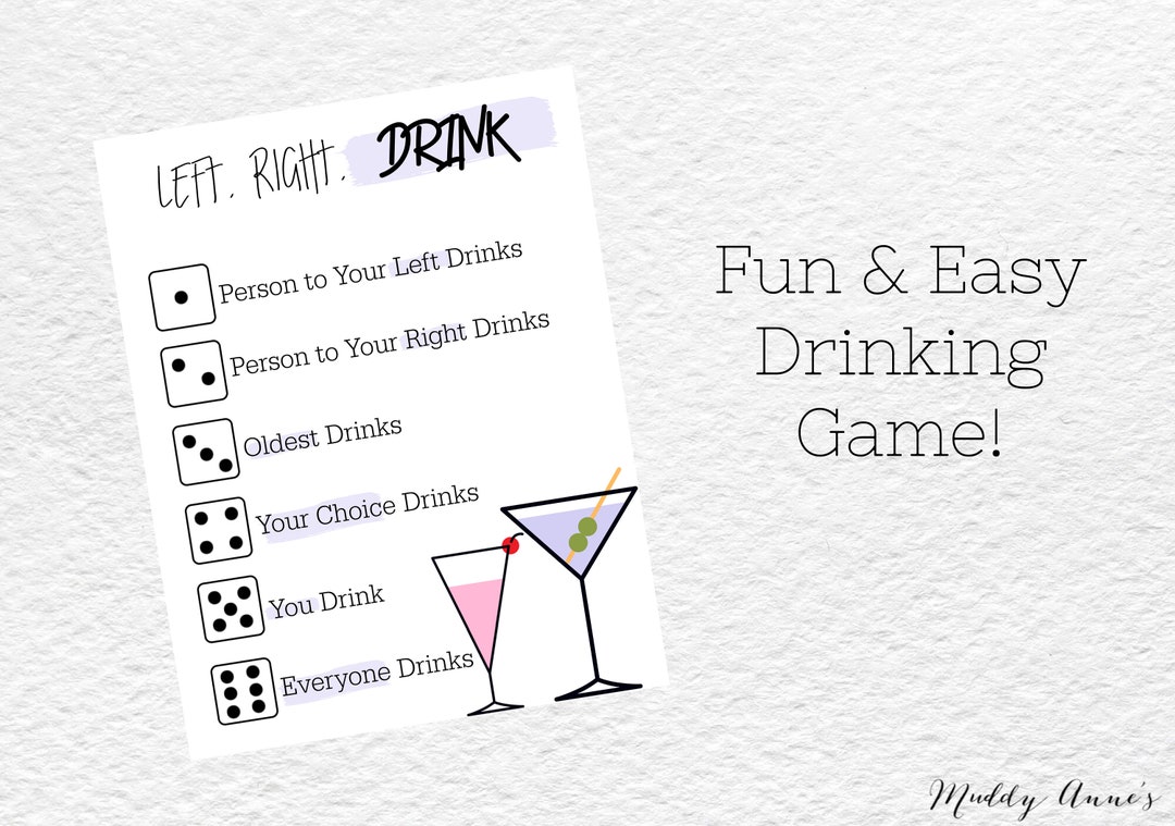 Left Right Drink Fun & Easy at Home Adult Drinking Game | Downloadable ...