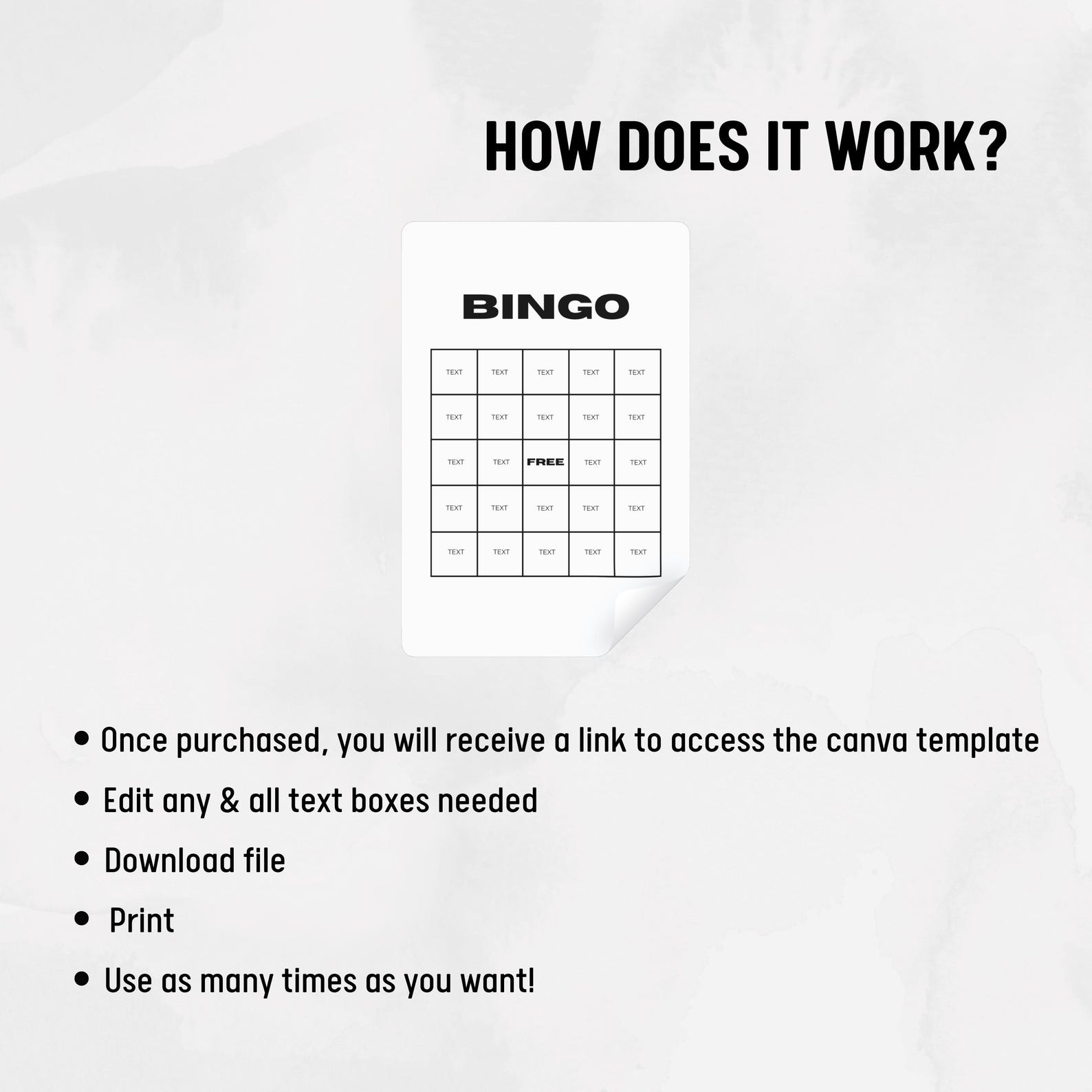 Bingo Card Template Blank Editable Party Drinking Bingo Game Printable ...