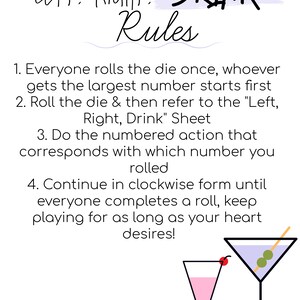 Left Right Drink Fun & Easy at Home Adult Drinking Game | Downloadable ...