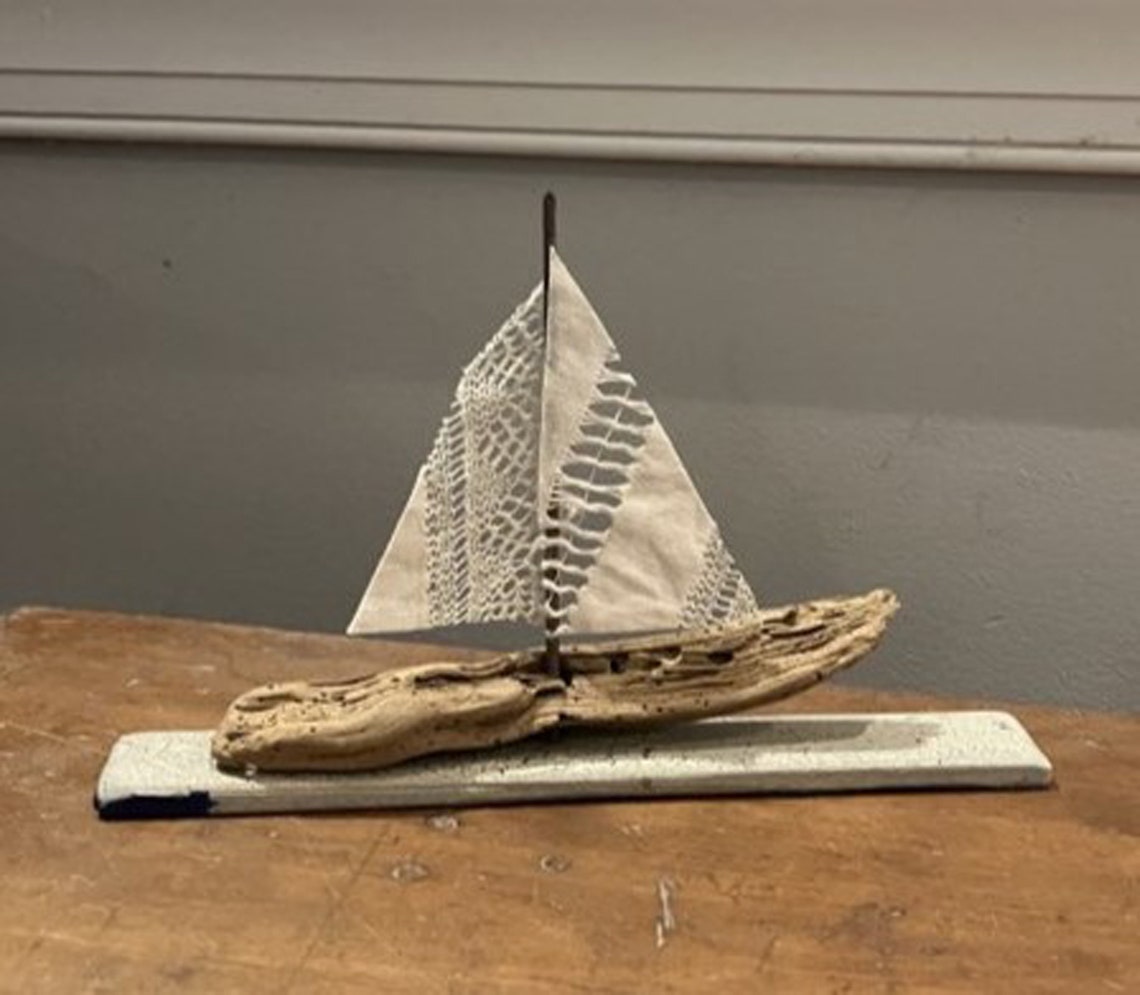 Driftwood Sailboat With Vintage Linen Sails - Etsy Canada