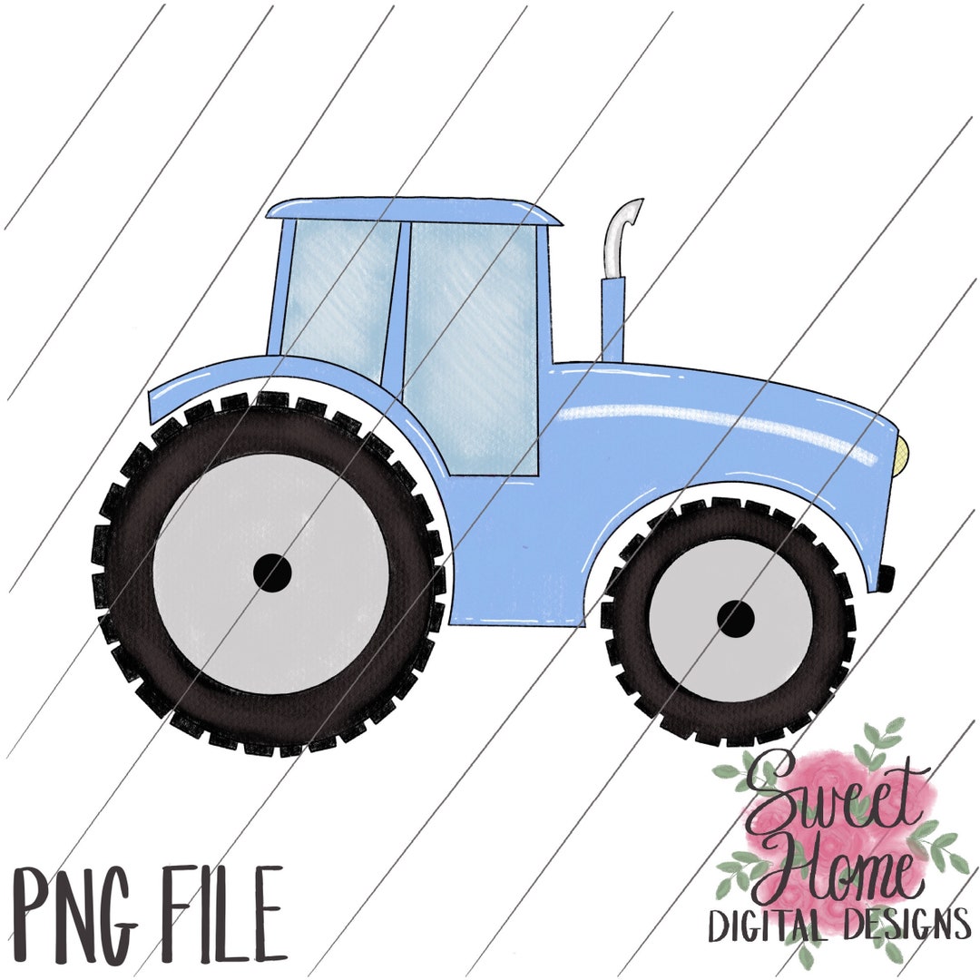 Light Blue Tractor PNG for Sublimation or Printing on Inkjet Transfer ...