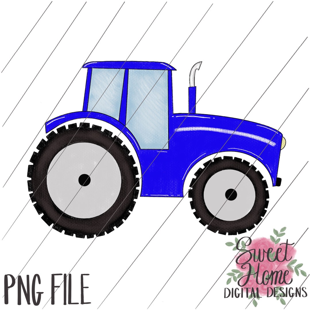 Blue Tractor PNG for Sublimation or Printing on Inkjet Transfer or for ...