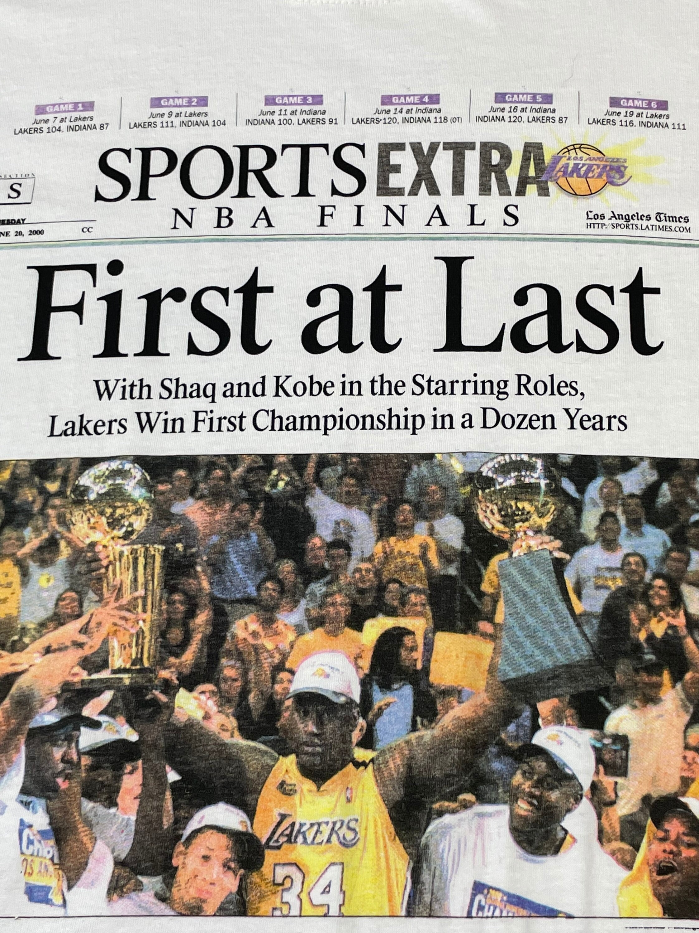 Vintage 2000 Los Angeles Lakers first at Last Newspaper - Etsy
