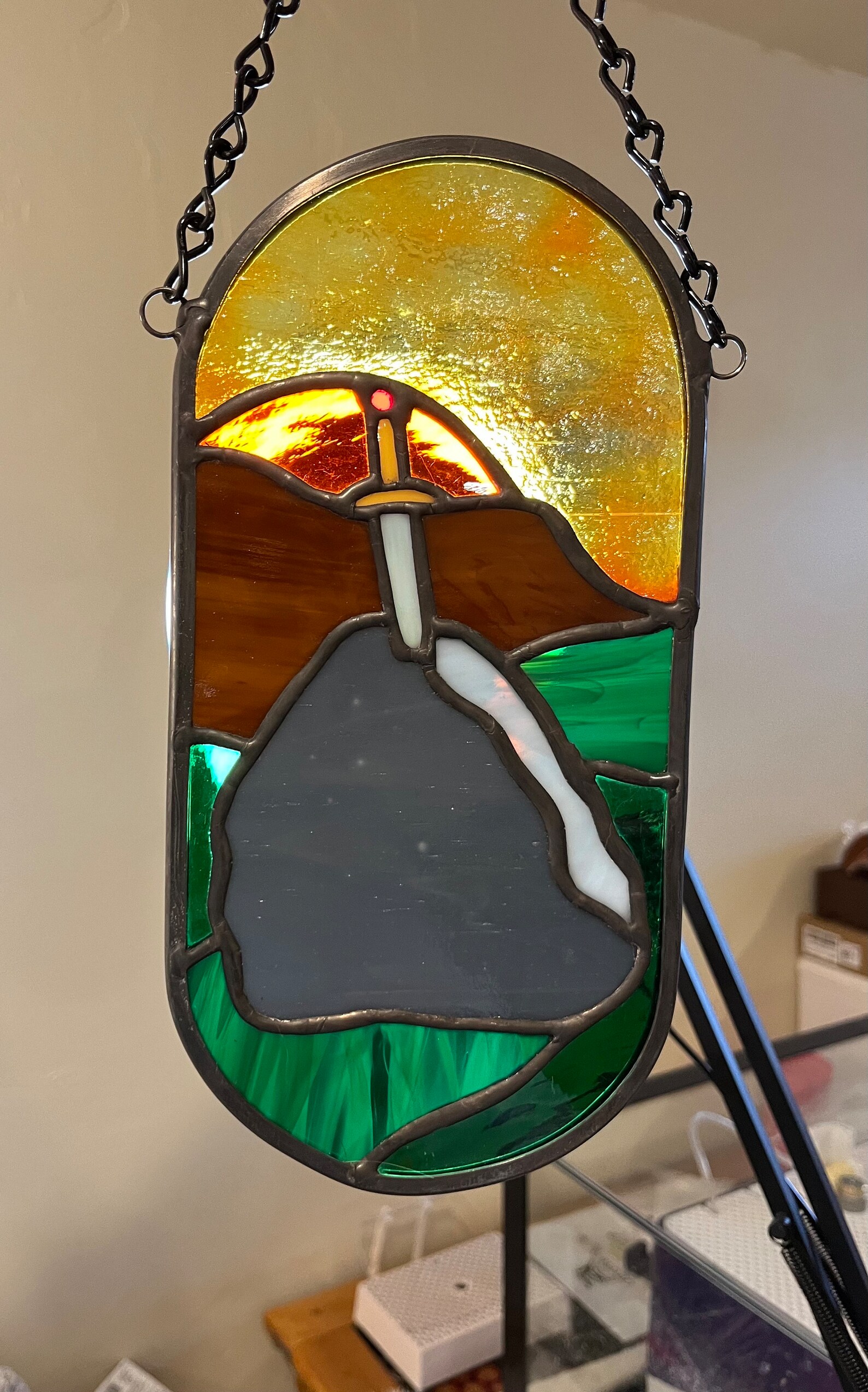 Sword in Stone Stained Glass Hanger - Etsy