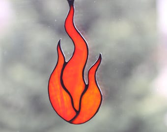 Fire Flame Stained Glass Candle Holder PATTERN, Digital Download, PDF ...