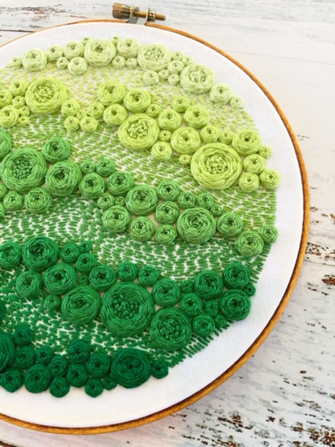 Textured Ombre Rosette Embroidery Digital Download PDF Pattern - Etsy