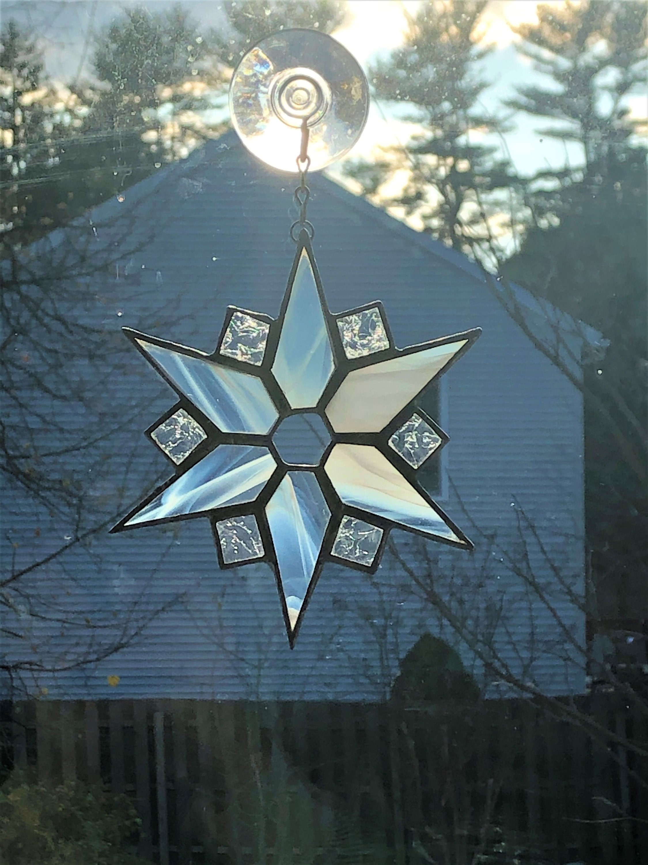 Snowflake Rainbow glass Festive winter decor Christmas gift Window ...
