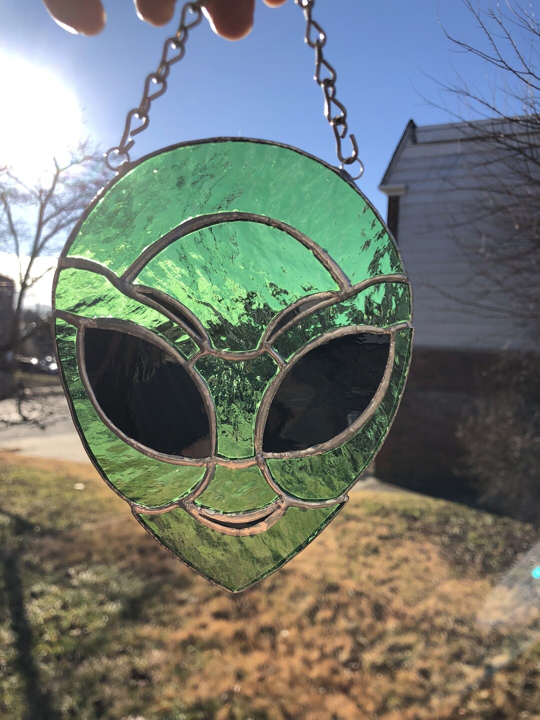 Alien Mask Stained Glass Suncatcher - Etsy UK