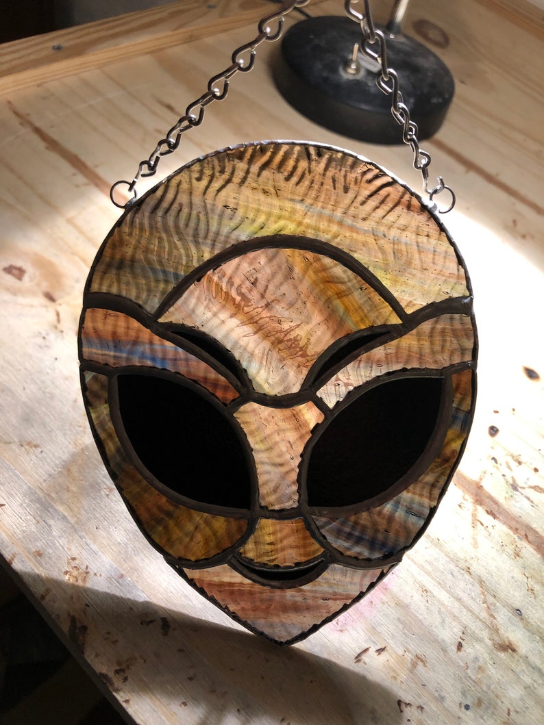 Alien Mask Stained Glass Suncatcher - Etsy