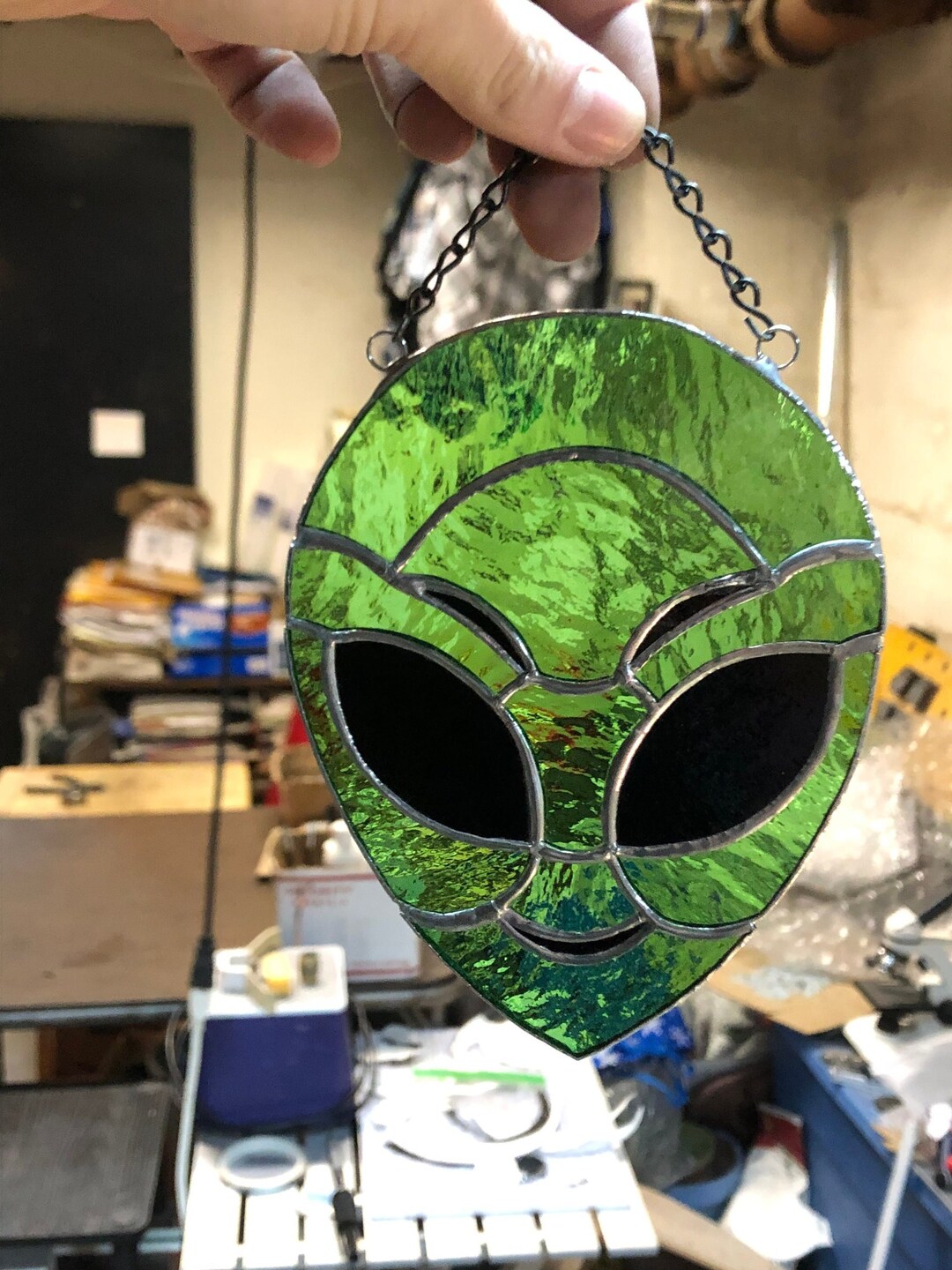 Alien Mask Stained Glass Suncatcher - Etsy
