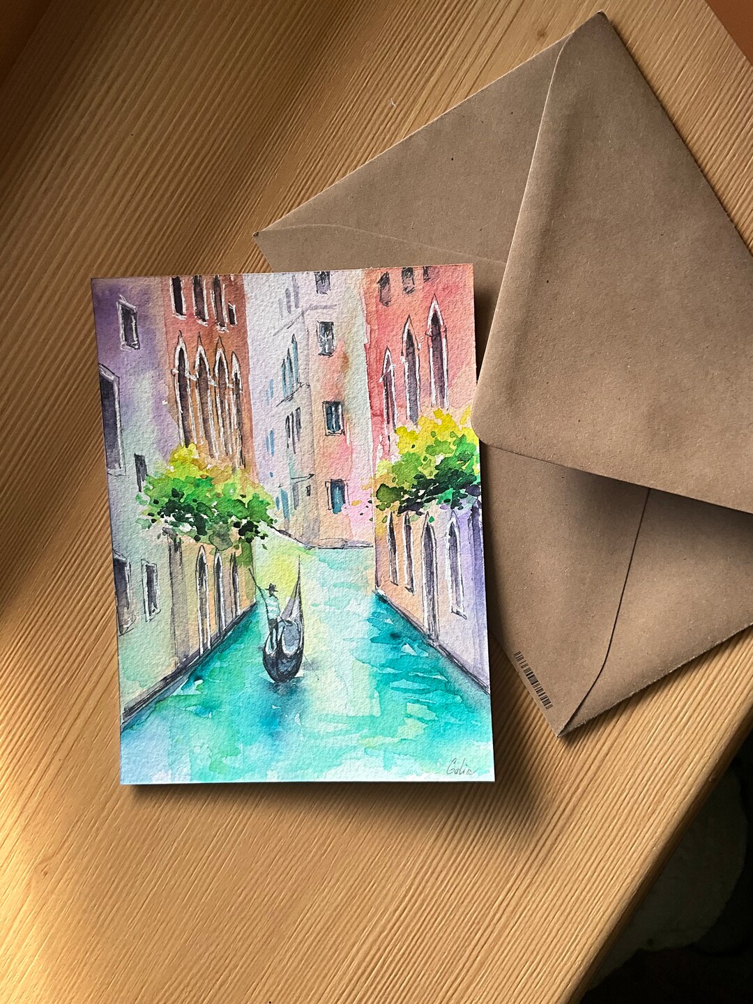 Venice Watercolour Postcard Original Postcard Italy - Etsy